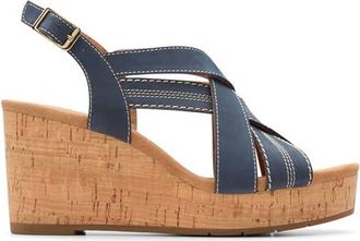 Clarks Femme Sabina Sling Sandale, Navy Nubuck, 37 EU