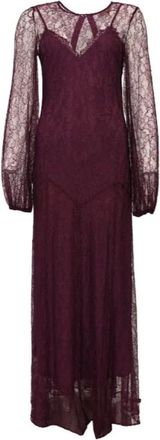 Twinset Femme, Robes, Violet, Taille: 38 FR Robe Maxi en Dentelle