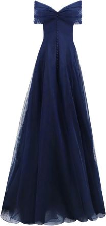 Gemy Maalouf Schulterfreies Abendkleid - Blau