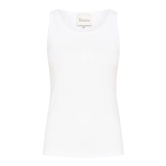 MY ESSENTIAL WARDROBE Wei&szlig;e Enganliegende &Auml;rmellose Baumwolltop - - Tops - Damen - Wei&szlig; - XL