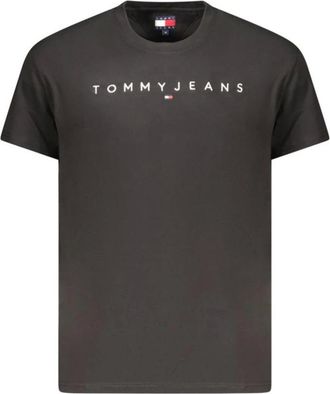 Tommy Hilfiger Homme, Tops, Noir, Taille: XL T-Shirt Classique en Coton &agrave; Col Rond