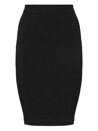 Marciano jupe portefeuille &agrave; losanges - Noir