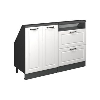 Vicco Meuble sous Pente R-Line, Blanc Cottage/Anthracite, 120cm Lot de 2