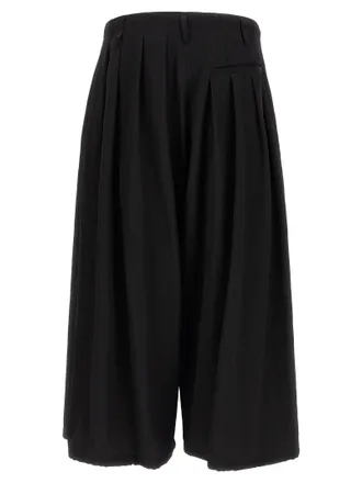 Yohji Yamamoto Wide Wool Balloon Trousers - Black