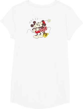 Disney Vintage Mickey and Minnie Mouse Kiss T-Shirt