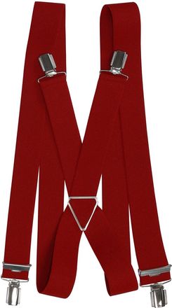 Harrys-Collection Herren Hosentr&auml;ger 4 Clips Metallkreuz-R&uuml;ckenteil, Gr&ouml;&szlig;en:120 cm, Farben:rot