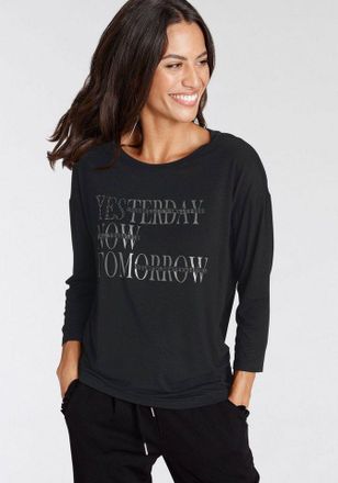Laura Scott 3/4-Arm-Shirt mit glitzerndem Schriftzug