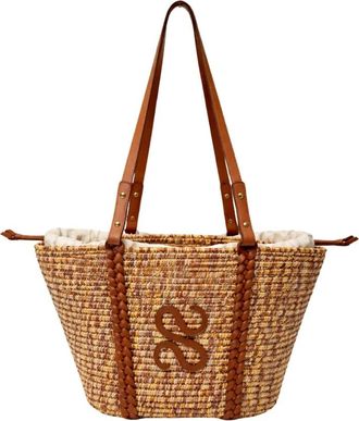 Sista Paris Femme, Sacs, Beige, Taille: ONE Size Baby Capri Sac Panier en Paille