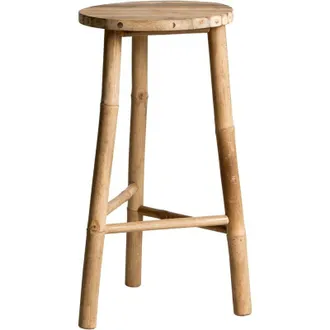 Beliani Tabouret de Salle de Bain Scandinave en Bambou Tr&eacute;pied Table dAppoint Naturel Itaparica