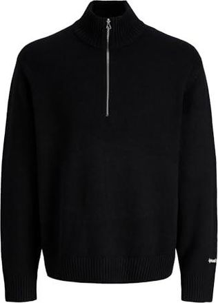 Jack & Jones Jornorrebro Knit Half Zip Sn en Tricot pour Homme, Noir, M