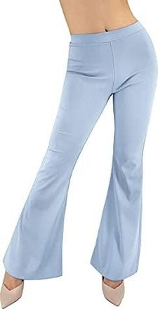 JOPHY & CO. 6038 Pantalon pattes deph en tissu léger, stretch et confortable, fabriqué en Italie, pour femme - Turquoise - XXL