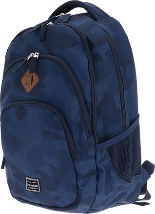 Travelite Handgep&auml;ck Rucksack, Laptop Rucksack 15,6 Zoll, BASICS, Daypack, Tagesrucksack mit vielen F&auml;chern + Aufsteckfunktion, 45 cm, 22 Liter