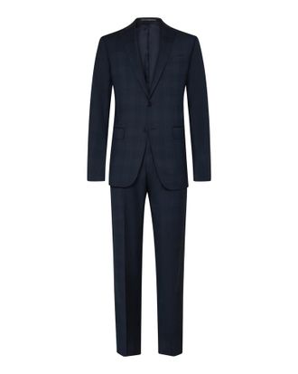 Emporio Armani Anzug aus Schurwolle mit Glencheck-Muster in