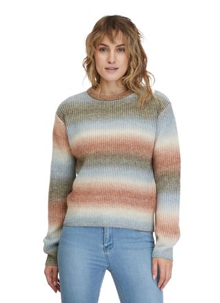 Ragwear Damen Stickpullover Fifina Pullover Strick O-Neck Rundhals gestreift (DE/NL/SE/PL, Alphanumerisch, M, Regular, Regular, Nude)