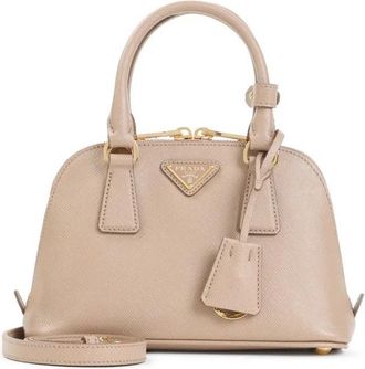 Prada Hobo Bags - Structured Calf Leather Shoulder Bag - Gr. unisize - in Beige - f&uuml;r Damen