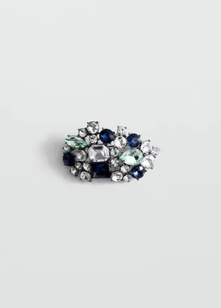 Mango Broche en cristaux assortis argent - Femme - Taille unique - MANGO