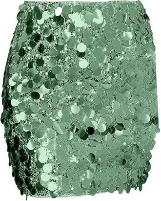 Generic Mini jupe à paillettes brillantes pour femme, jupe à paillettes, jupe courte tendance Y2K pour discothèque, jupe enveloppante extensible décontractée,