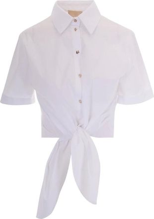 Liu Jo Femme, Blouses et Chemises, Blanc, Taille: 40 FR Chemise en popeline structur&eacute;e