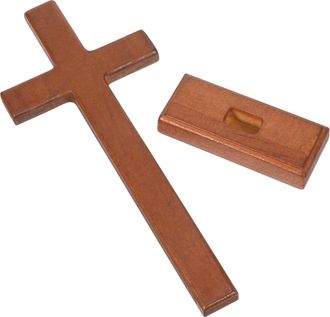 Cabilock Stehendes Kreuz Aus Buchenholz Holzkreuz Mit Stativ Für Religiöse Dekoration Taufdekor Oder Katholische Glaubensausdrücke