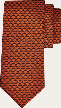 Ferragamo Herren Seidenkrawatte mit B&ouml;gen-Print - Infinite Inspirations Blau