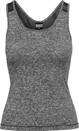 Urban Classics Damen Regular Fit Sport Shirt Ladies Active Melange Trainings Top TB1657, Gr. X-Small, Mehrfarbig (Charcoal/White/Black 1177)
