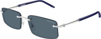 Montblanc Montblanc, Homme, Accessoires, Gris, Taille: 56 MM Lunettes de soleil rectangulaires