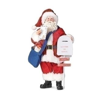 Roman Santa by Mailbox Figur, 27,9 cm H&ouml;he, Stoffmach&eacute;, Weihnachtsdekoration
