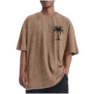 Generic T-shirt d&eacute;contract&eacute; &agrave; manches courtes et col rond pour homme - Style r&eacute;tro - Tendance - L&eacute;ger - Confortable - Respirant - Pour lext&eacute;rieur et le quotid