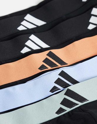 adidas Active Flex - 5er-Pack Trunk-Unterhosen in Schwarz mit verschiedenen farbigen Taillenb&uuml;nden