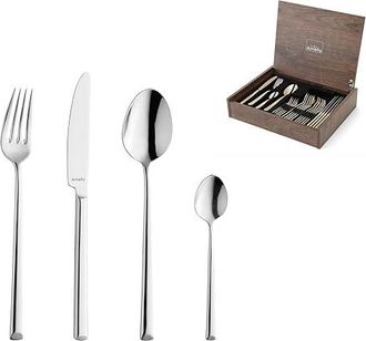 Amefa METROPOLE Besteck Set 24-teilig | Mit Besteckbox | Besteckset 6 Personen | Besteck rostfrei & spülmaschinenfest | 18/10 Edelstahl hochglanzpoliert | D