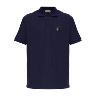Versace Piqu&eacute;-Polo aus Baumwolle - - Tops - Herren - Blau - 3XL