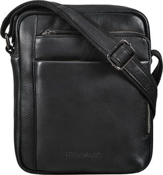STILORD River Sacoche Homme Cuir Petit Sac à Bandoulière pour iPad Sac Messager Pochette à lÉpaule Crossbody Bag en Cuir Véritable, Couleur:Noir