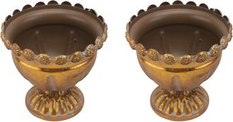 Yardwe 2 STK Blumenvase Urne, Goldener Blumentopf, Urnentopf, Trockenblumen Vase, Heimdekoration Für Wohnzimmer, Shabby Chic Deko, 12.5 x 8 x 13 cm