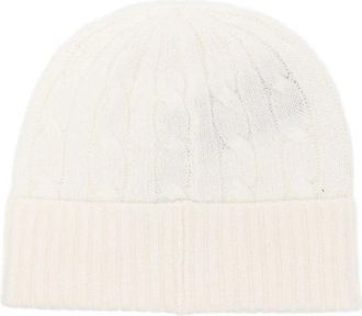Ralph Lauren 455981442003 Cable-Knit Wool-Cashmere Beanie - White