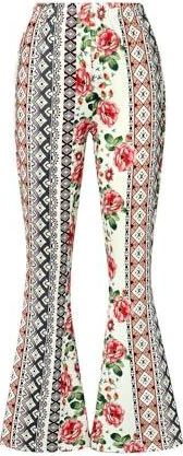 Generic QXDZSW Pantalon long d&eacute;contract&eacute; taille haute amincissant pour femme avec imprim&eacute; floral, E, 3XL