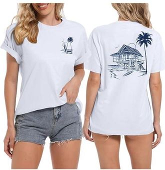 Generic T Shirt Femme Oversize Tr&egrave;s Large Teeshirt Coton Col Rond T-Shirt Manches Courtes Chic Imprim&eacute; D&eacute;contract&eacute; Grande Taille Haut Femme Ete