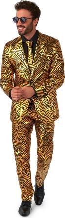 OppoSuits Gl&auml;nzender Star-Anzug f&uuml;r Herren - Weihnachts- und Silvester-Party-Outfit - Inklusive Blazer, Hose und Krawatte - Schwarz