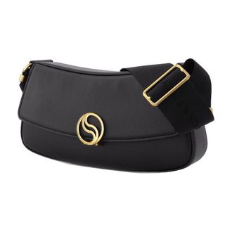 Stella McCartney Womens S-Wave Small Hobo Black Leather Vegan Synthetic Shoulder-hobo-bags