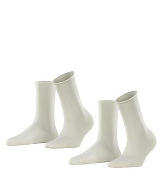 Esprit Damen Socken Basic Pure Multipack W So Baumwolle einfarbig 2 Paar, Weiß Off-White 2040, 35-38