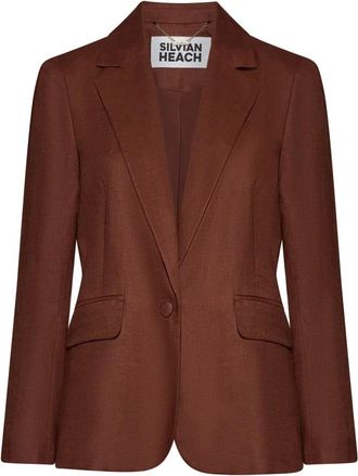 Silvian Heach Femme, Vestes, Brun, Taille: 42 FR Giacca revers classici e linee essenziali