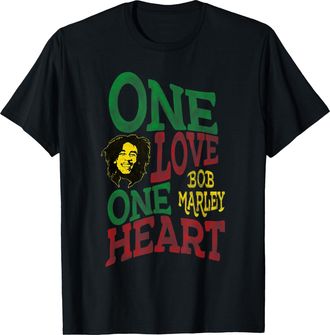 Bob Marley Offizielles Bob Marley One Love One Herz T-Shirt