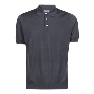 Drumohr Homme, Tops, Bleu, Taille: M Polo &agrave; Manches Courtes avec Logo
