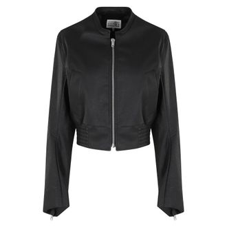 Maison Margiela Femme, Vestes, Noir, Taille: 36 FR Blouson Bomber Court