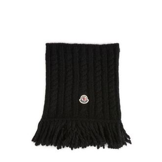 Moncler Echarpe unie en maille torsad&eacute;e