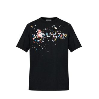 Alexander McQueen Confetti Logo T-shirt - - Tops - Herren - Schwarzk - S