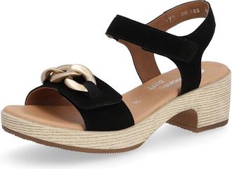 Remonte Damen Riemchensandalen D0N55, Frauen Sandalen,Sommersandalen,Sommerschuhe,Freizeitschuhe,offene Schuhe,Strandschuhe,Absatz,schwarz (02),41 EU