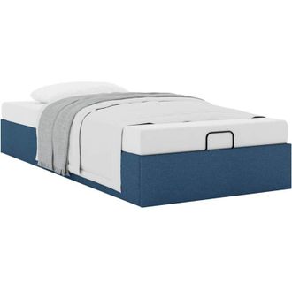 vidaXL Ottoman-Bett ohne Matratze Blau 90x190 cm Stoff vidaXL