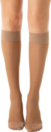 Relaxsan Basic 850 (1 Paar - Braun 5/XXL) Stützstrümpfe Damen 18-22 mmHg, Kompressionskniestrümpfe 140 Den