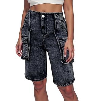 Generic Short Femme Jean Coupe Ajust&eacute;e Short Jeans Extensible Mode Randonn&eacute;e Pantalon Court pour Le Travail, L&eacute;t&eacute;, Le Quotidien
