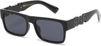 Locs lunettes de soleil plates mode ville habill&eacute; rap rappeur poker femmes hommes 8LOC91207-BK (locs argent&eacute;)